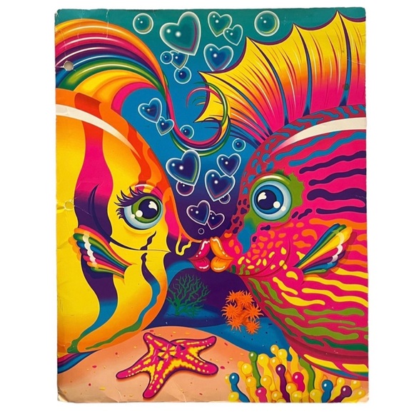 Lisa Frank | Office | Lisa Frank Vintage Kissing Fish Portfolio Folder ...